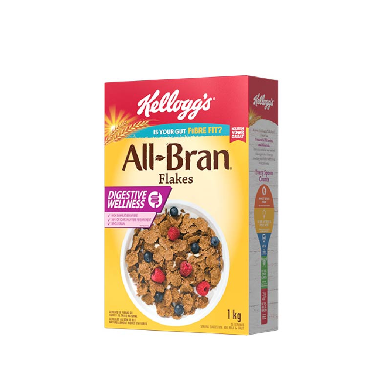 Corn flakes All Bran Kellogs 1Kg – Mega – Distribuição de Moçambique S.A.